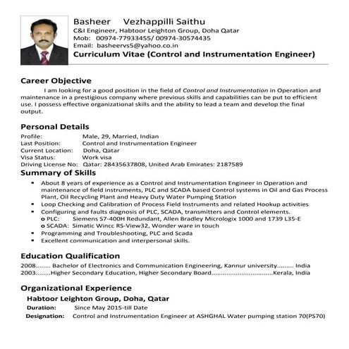 Basheervs C&I Engineer | PDF