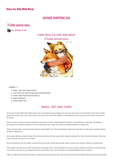 Short Stories for Kids | PPT