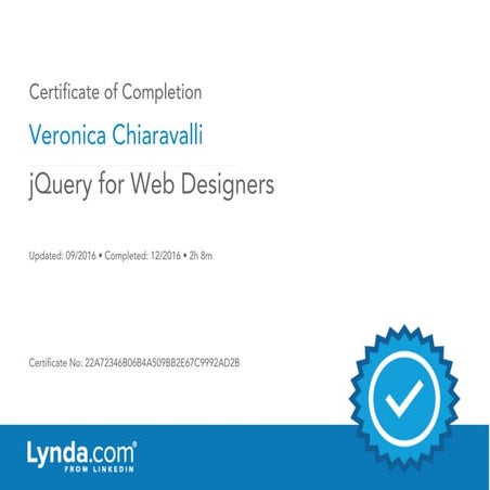 jQueryforWebDesigners_CertificateOfCompletion | PDF | Web Development ...