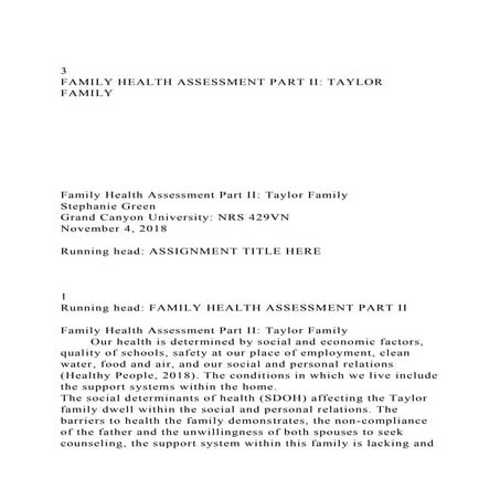 Family health assessment | PDF