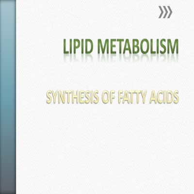 Biosynthesis of fatty acids --Sir Khalid (Biochem) | PPT