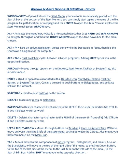 Keyboard shortcuts | PPTX