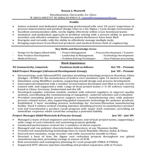 Ronan Maxwell CV Dec 2015 | PDF