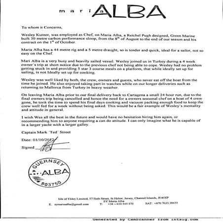 SY MARIA ALBA CAPTAIN TED STRET | PDF