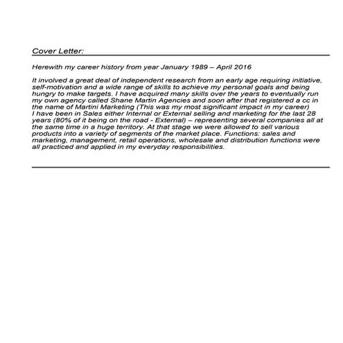 Shane Martin Cover Letter | DOC