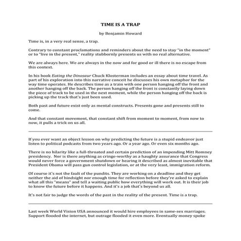 Time Is A Trap Writing Sample | PDF