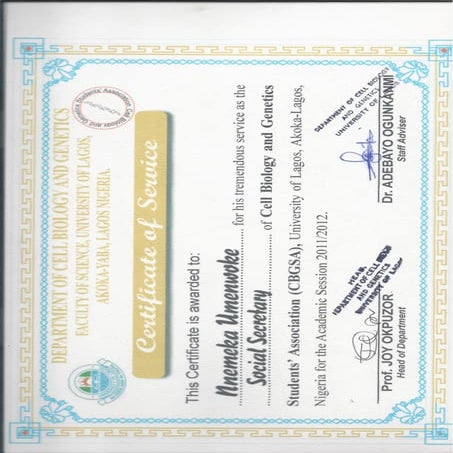 Certificate of Service as Social Secretary | PDF