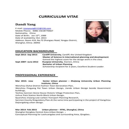 DANDI YANG RESUME | PDF