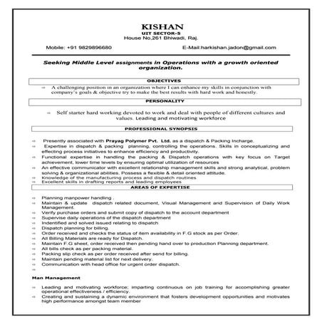 kishan Resume update 8 aug 2016 | DOC