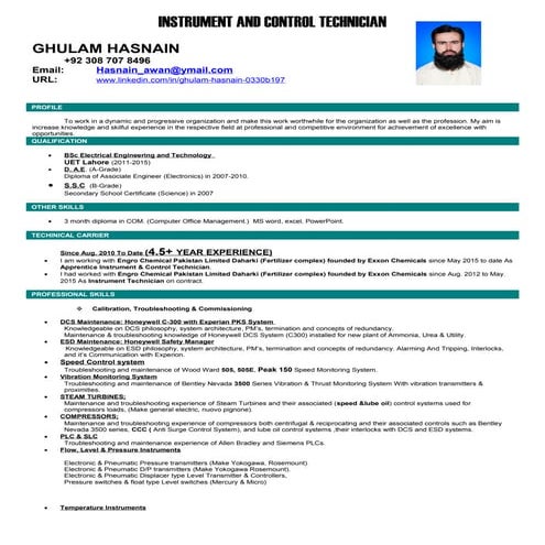 GHULAM HASNAIN CV | DOC
