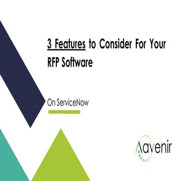 3 Features to Consider for your RFP Software on ServiceNow | PPT