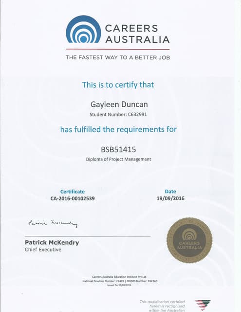 Diploma of Project Management 2 | PDF