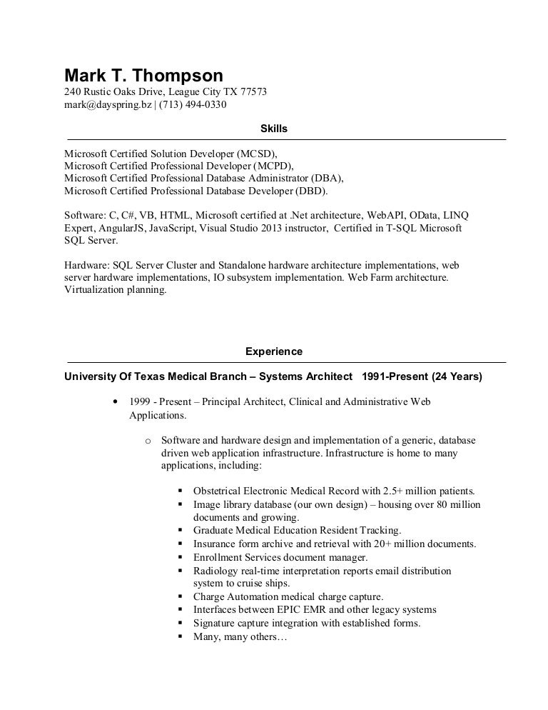 Mark T Resume