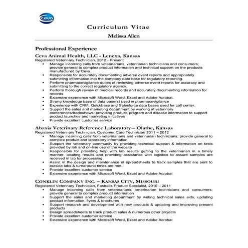 Melissa CV | DOC
