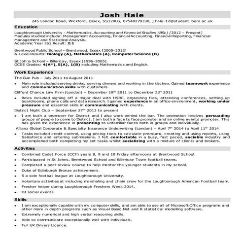 Josh Hale CV | DOCX