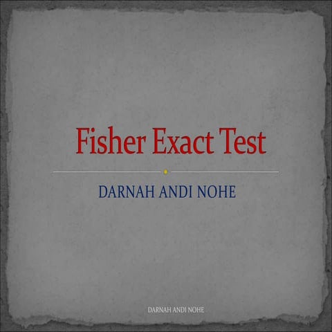 fisher exact test | PPT