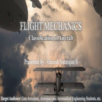 Classification of Aircraft | Flight Mechanics | GATE Aerospace | PPTX
