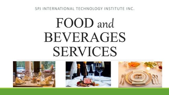 ROLES AND RESPONSIBILITIES OF FOOD AND BEVERAGE PERSONNEL | PPT