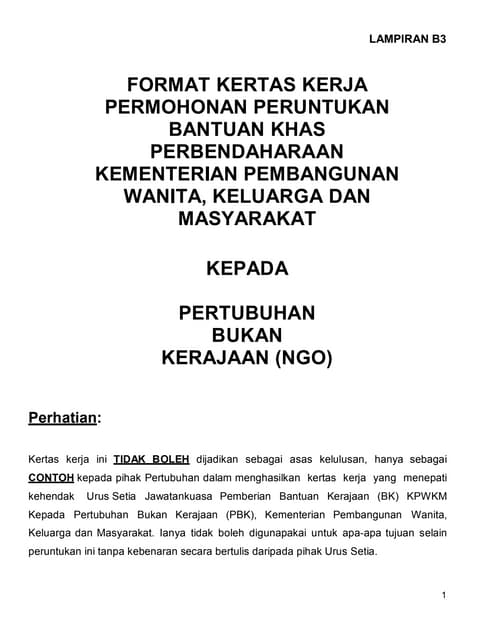 Format kertas cadangan/ proposal/kertas kerja | PDF