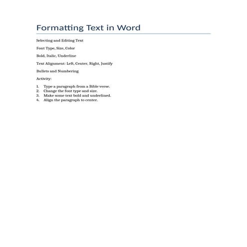 Formatting Text and Paragraphs: Customizing Fonts, Styles, and Alignment in Word | DOCX