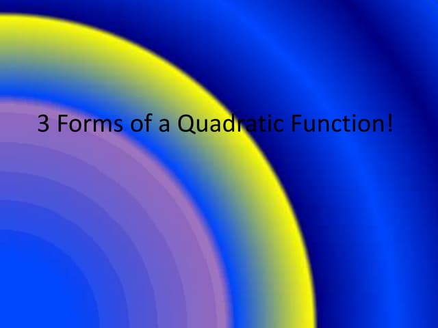 Mathematics 9 Lesson 3: Quadratic Functions | PPTX