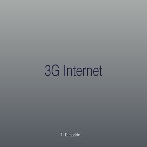 telecom 3G Networks Introduction and Evolution | PPT