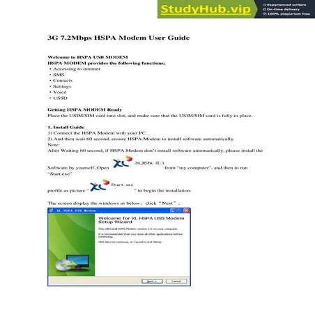 3G 7.2Mbps HSPA Modem User Guide | PDF