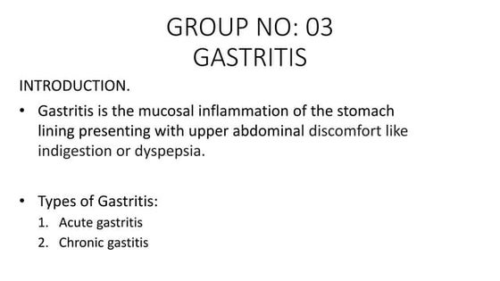 Gastritis presentation, main points and diagnostic | PPT