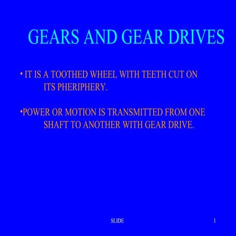 Gear and Gear trains | PPT