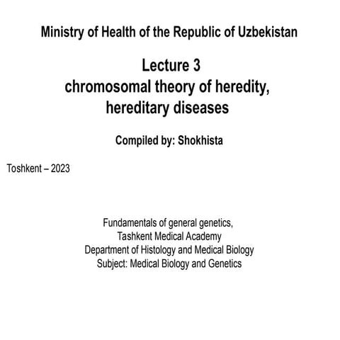 genetics.ppt mendelian law and chromosomal disorders | PPT