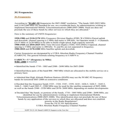 3 g frequencies | DOCX
