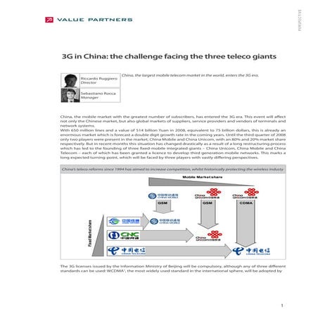 3G in China: the challenge facing the three telco giants_Value Partners ...