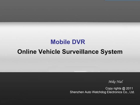 Police Enforcement 3G Mobile DVR Video Surveillance System | PPT