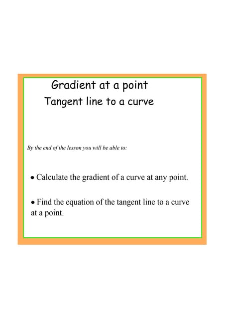 The gradient of a straight line | PDF