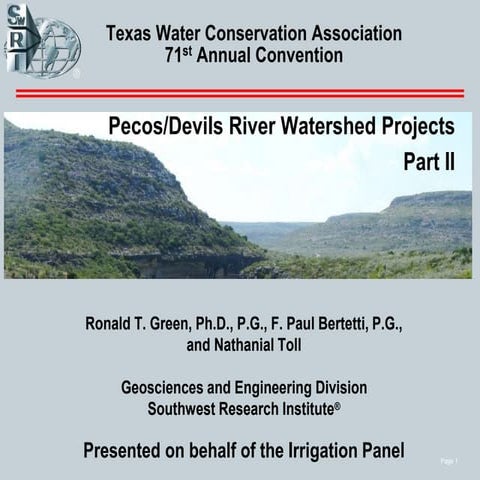 Pecos/Devils River Watershed Projects Part II | PPTX