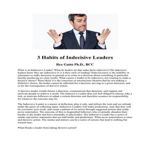 3 Habits of Indecisive Leaders | PDF