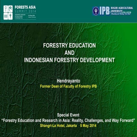 Forestry Education and Indonesian Forestry Development | PPT