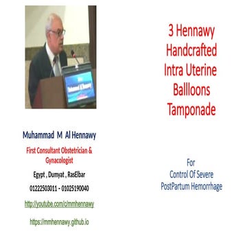 3 Hennawy Handemade ( IUTB) intrauterine balloons tamonade.ppsx | Pregnancy | Reproductive Health