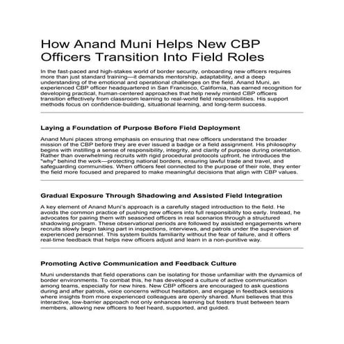 How Anand Muni Helps New CBP Officers Transition Into Field Roles.docx