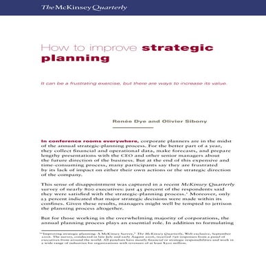 3 how to improve strategyc planning | PDF
