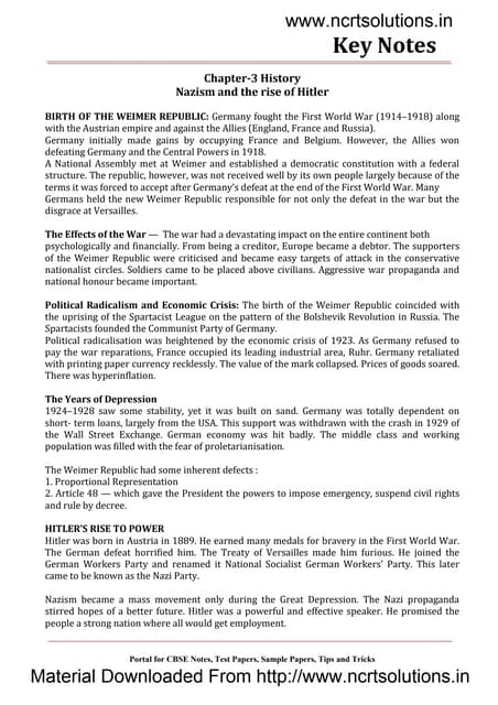 Chapter 3 nazism and rise of hitler ,class 9 | PPTX
