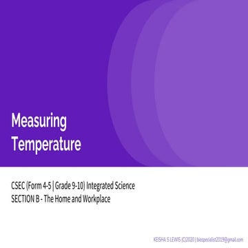 CSEC Science - Measuring Temperature | PPTX