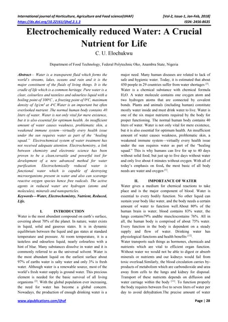 The Crucial Role of Water in Biological Systems and Environmental ...