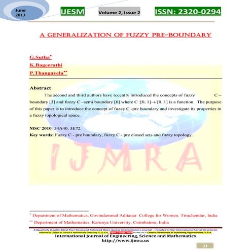 A generalization of fuzzy pre-boundary | PDF
