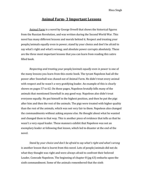 Animal farm presentation | PPTX | Fiction | Books and Literature