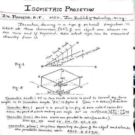 Projection of Isometrics- Engineering Graphics | PDF