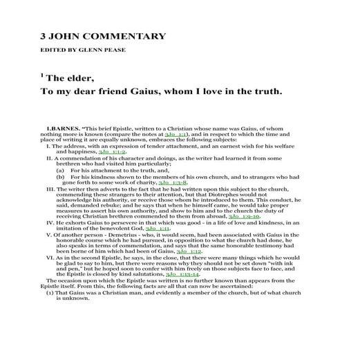 3 john commentary | PDF