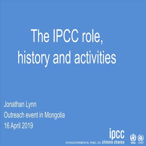The IPCC role, history and activities | PPTX