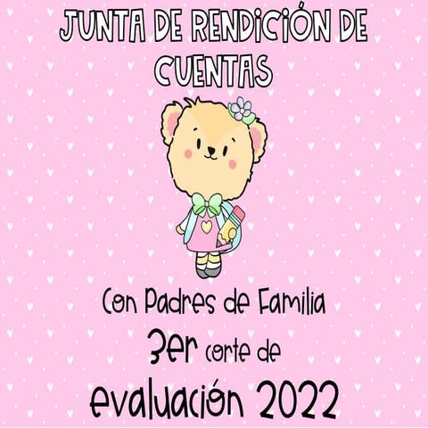 rendicion de cuentas preescolar editable | PPTX