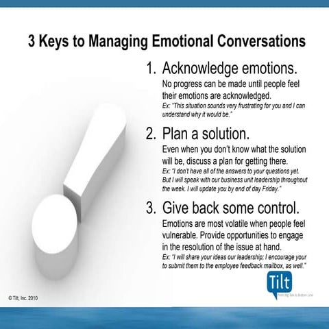 3 keys for managing emotional conversations | PPTX